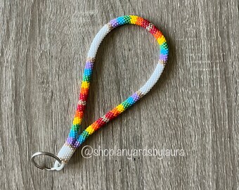 Custom Peyote Stitch Beaded Wristlet Lanyard Keychain - Etsy
