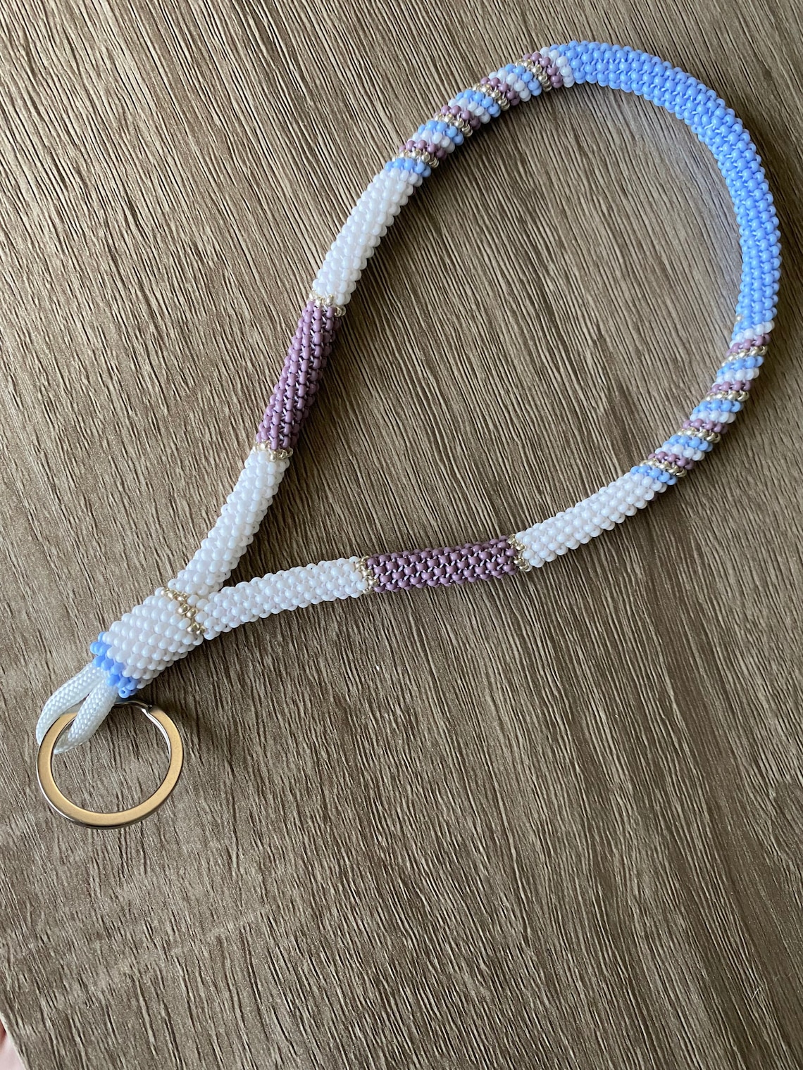 Custom Peyote Stitch Beaded Wristlet Lanyard Keychain | Etsy Canada