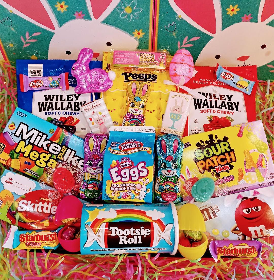 Perfect Easter Family Kids Gift Basket Stuffed Wiley Wallaby Peeps ...