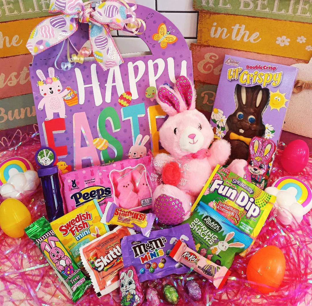 Kids Easter Bag/kids Girls Candy Filled Easter Basket/stuffed Easter ...