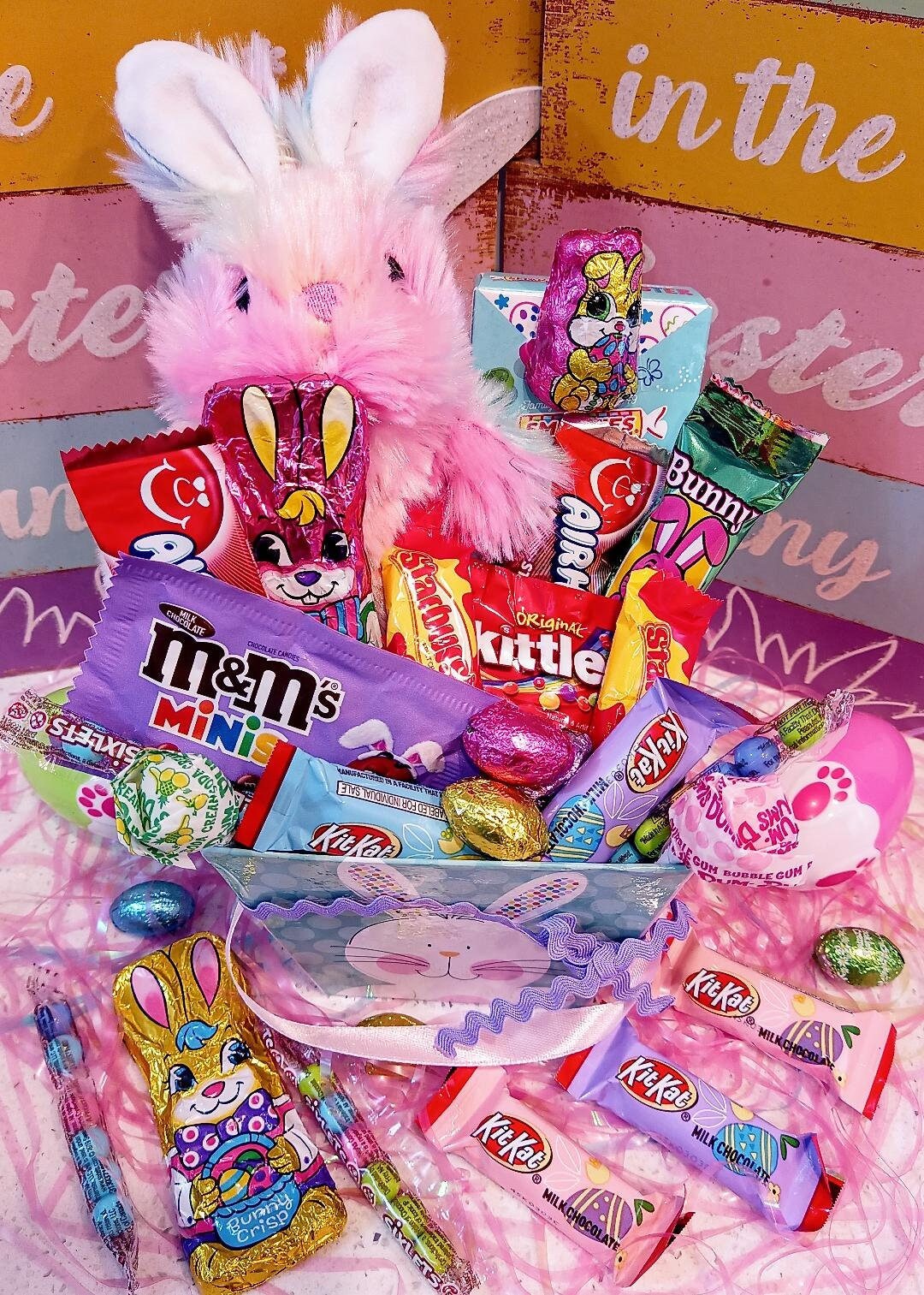 Kids Easter Basket/kids Girls Candy Filled Easter Basket/stuffed Easter ...
