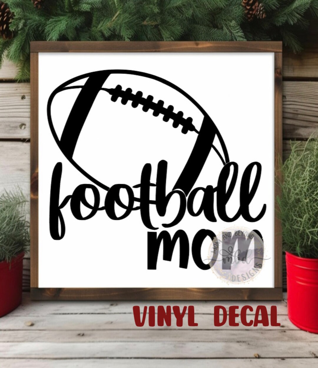 Football Mom Car Window Decal / School Sports Team Fan Support Sticker ...