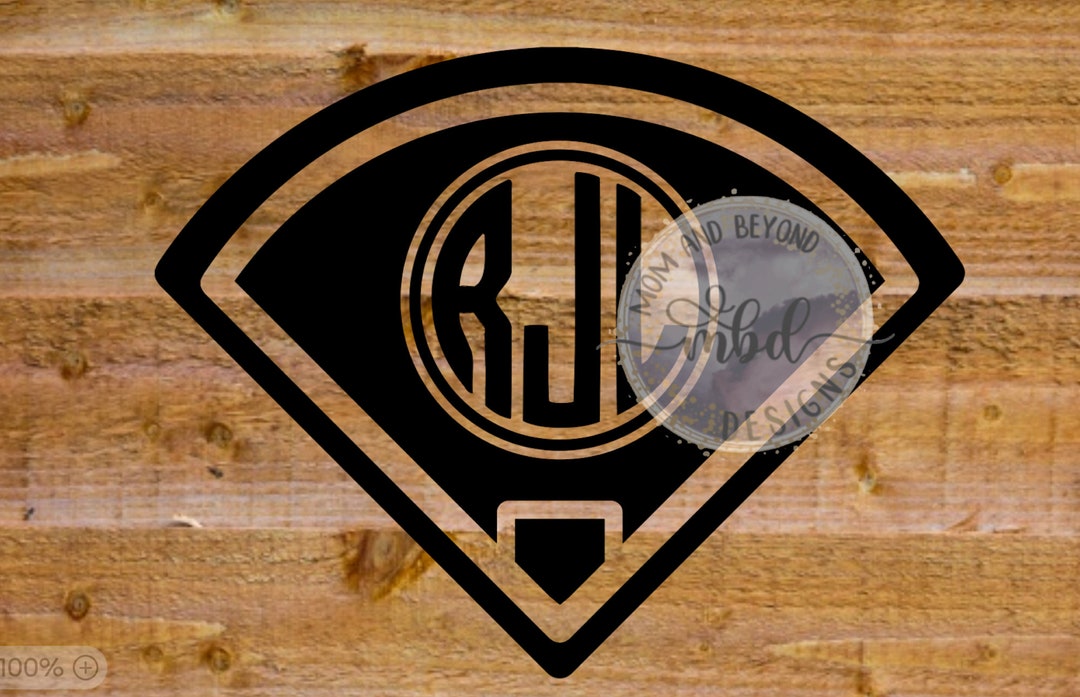 Baseball Diamond Monogram Vinyl Decal / Sports Sticker for Tumblers ...