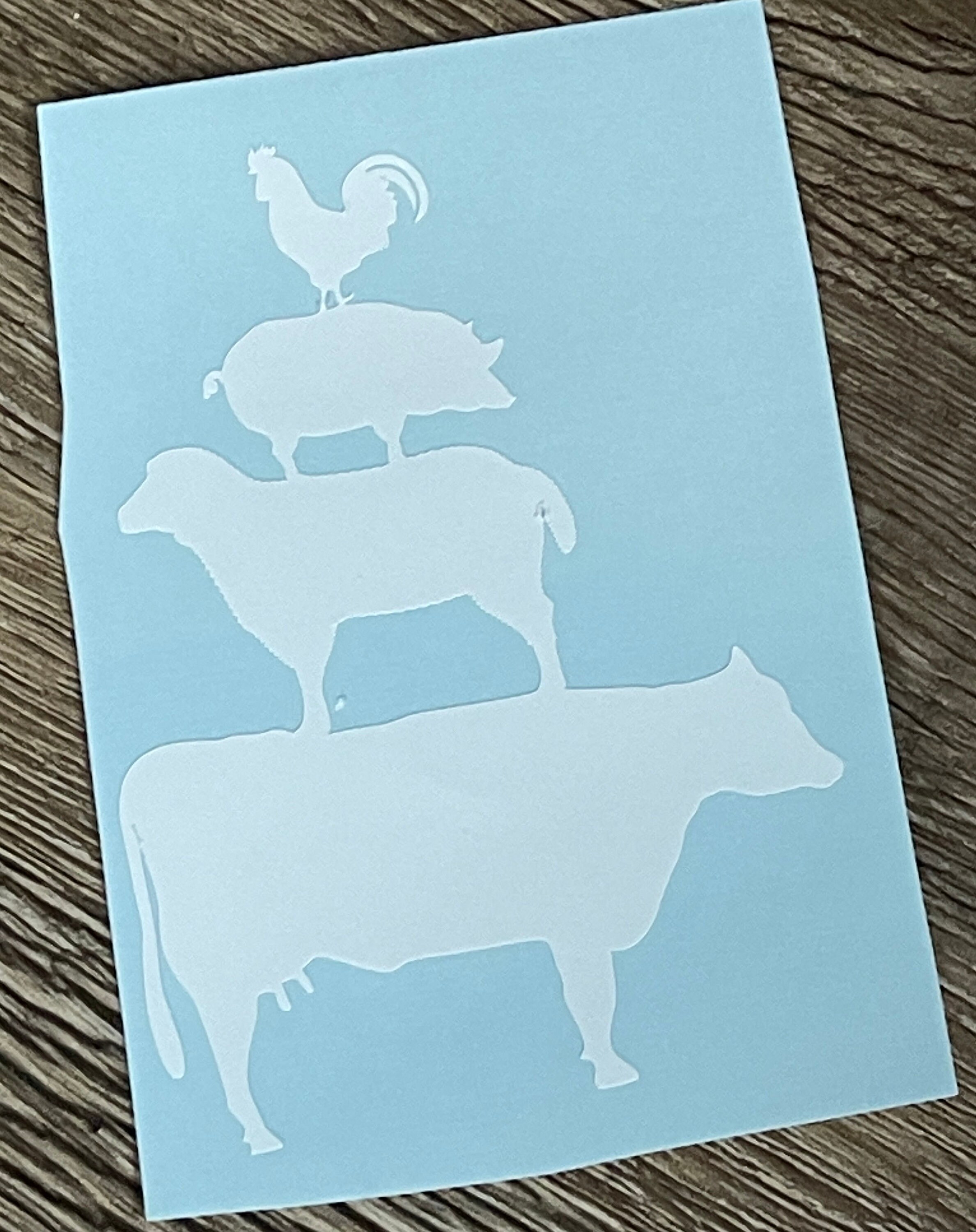 Stacked Farm Animals Vinyl Decal Cow Sheep Chicken Pig - Etsy