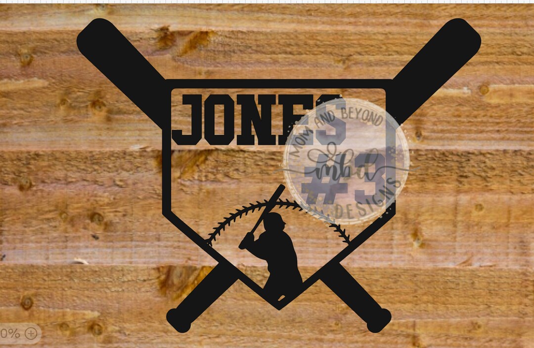 Baseball Diamond With Name & Number Vinyl Decal / Bats Player ...