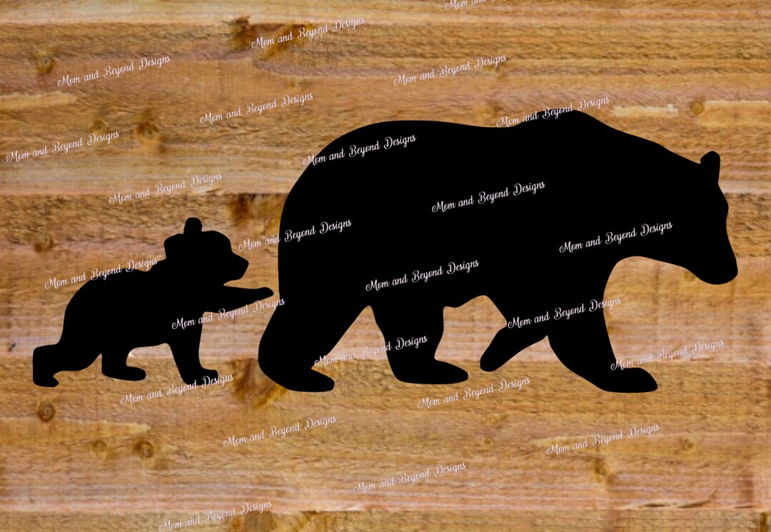 Bear and Cub Vinyl Decal / Mama Sticker for Car Window DIY - Etsy