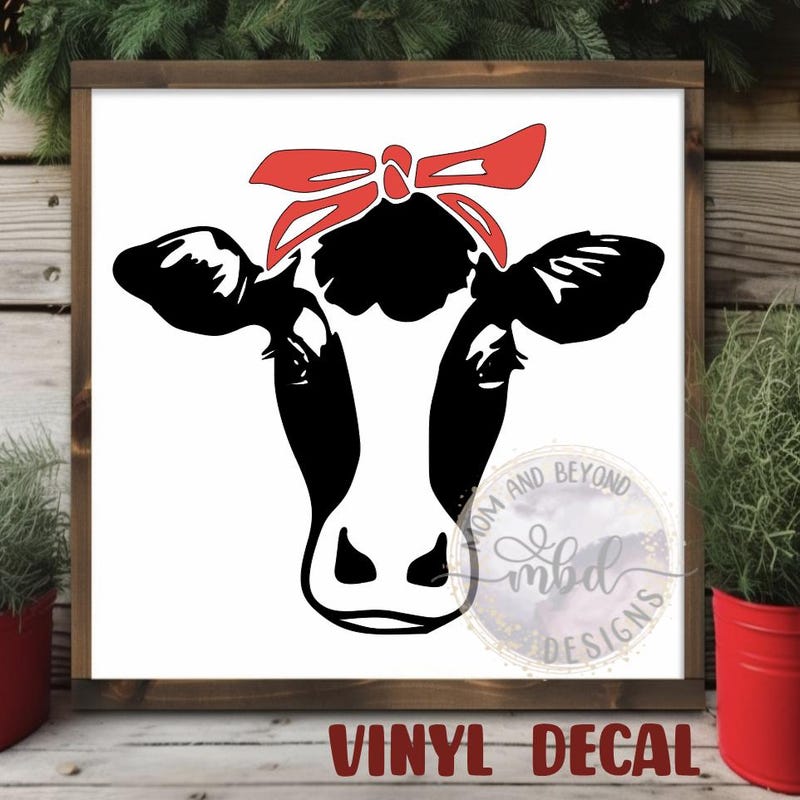 Cow Head Decal - Etsy