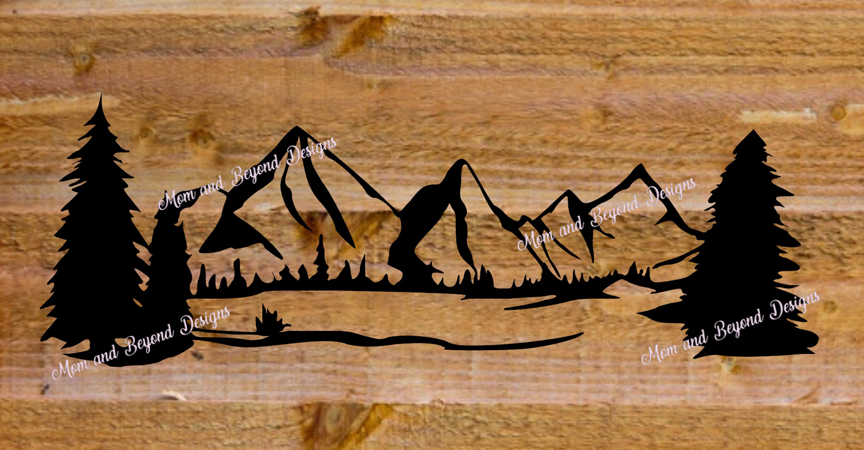 Mountains & Trees Landscape Decal / Lake Outdoors Car Window | Etsy