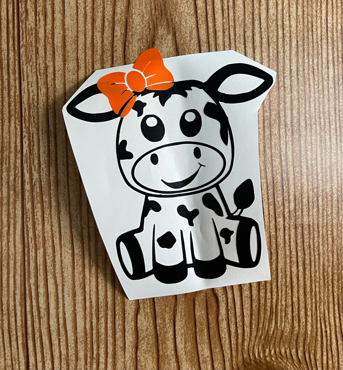 Baby Girl Cow Vinyl Decal / Calf With Bow Sticker Custom Made - Etsy