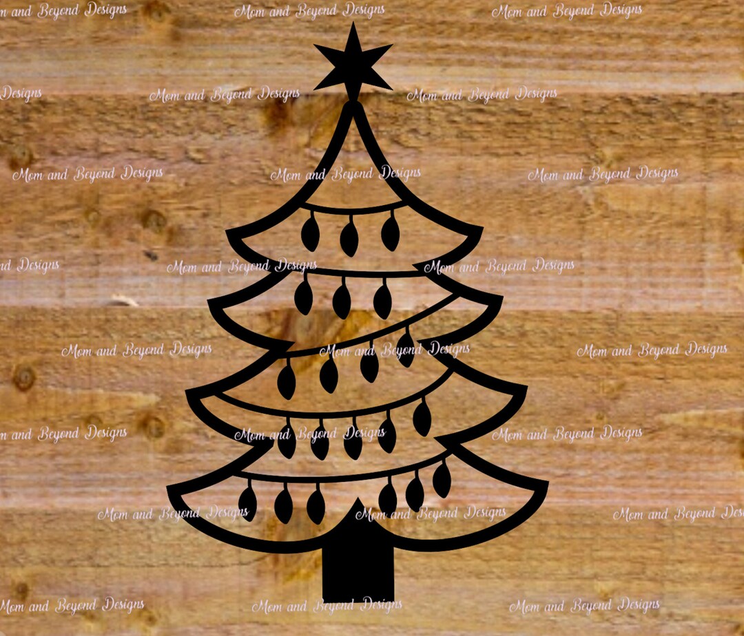 Christmas Tree With Lights Vinyl Decal / DIY Ornament Sticker or Wall ...