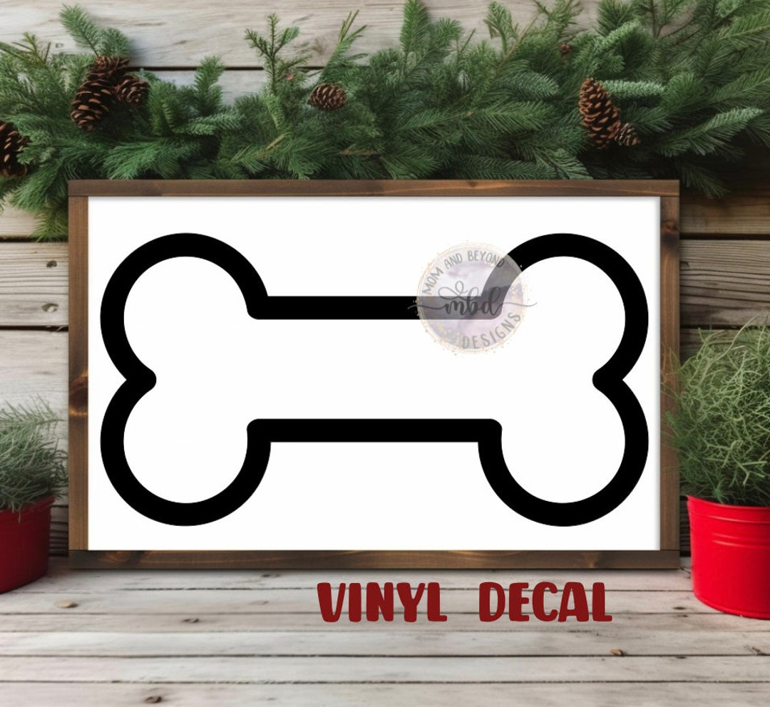 Bone Outline Vinyl Decal ~ Custom Dog Puppy Sticker ~ Car Window or ...