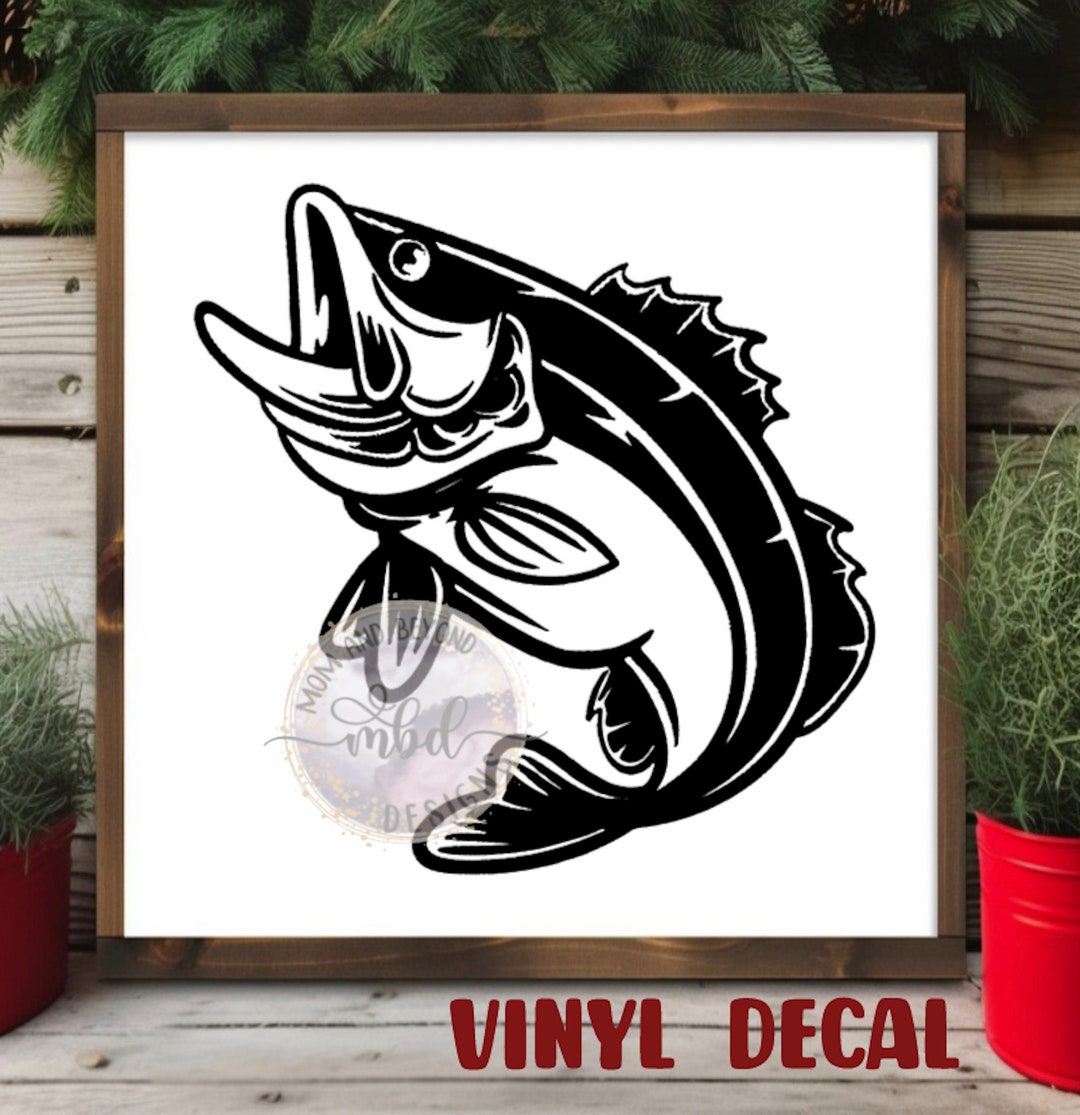 Bass Fish Vinyl Decal / Outdoors Man Fishing Truck or Mug Sticker - Etsy