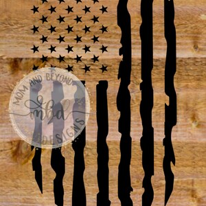 Vertical Stars Distressed American Flag / Inverted / Vinyl Decal ...
