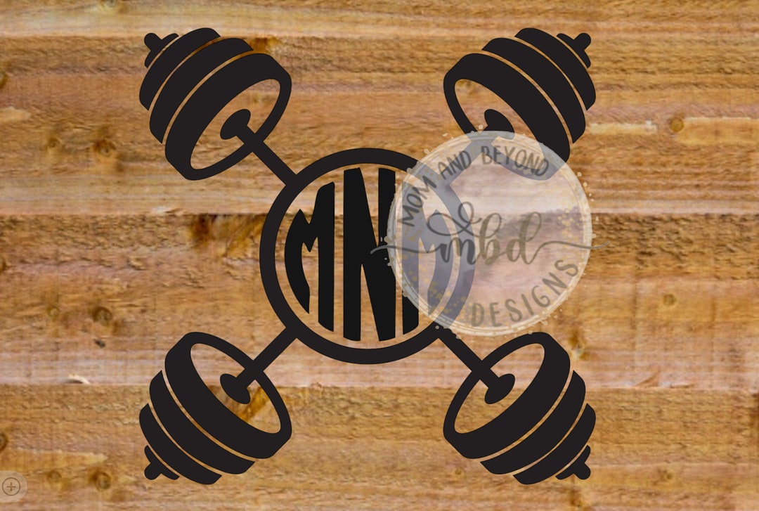 Barbell Monogram Vinyl Decal / Lifting Weights / Personal Trainer ...