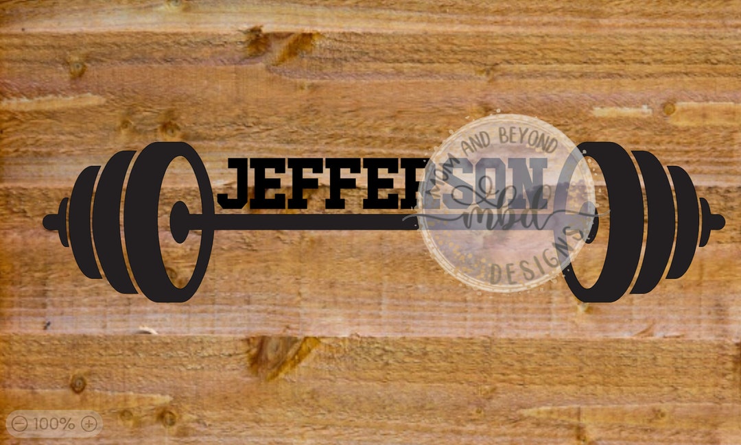 Barbell With Name Vinyl Decal / Lifting Weights / Personal Trainer ...
