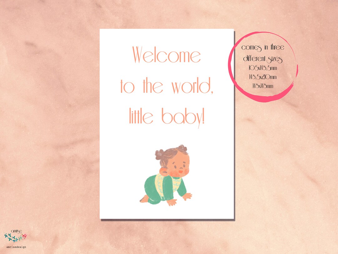 Printable baby card / greeting card / instant download / digital ...