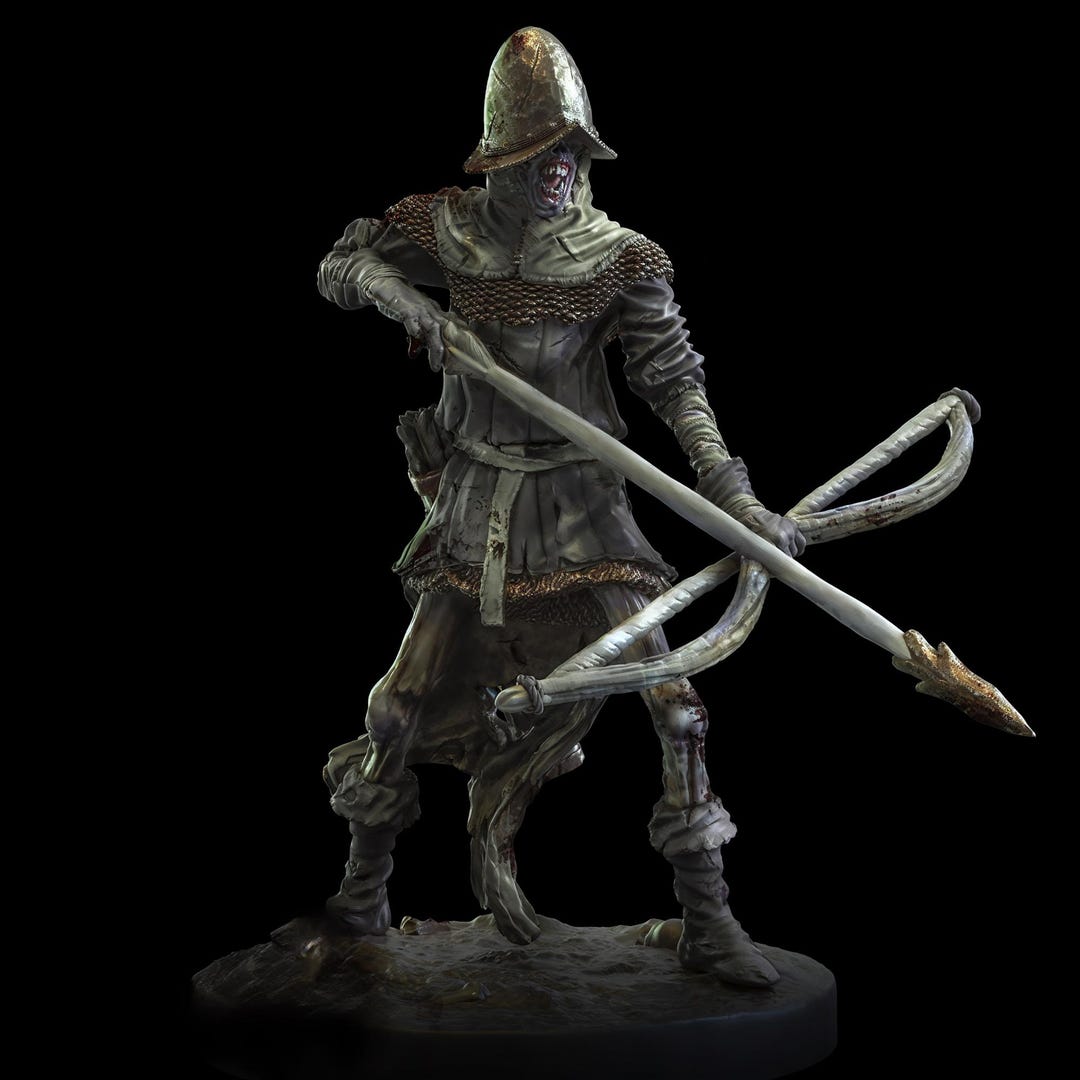 Undead Soldier Deadwalker Archer V5 | 3D Printed Resin Miniature | 28mm ...