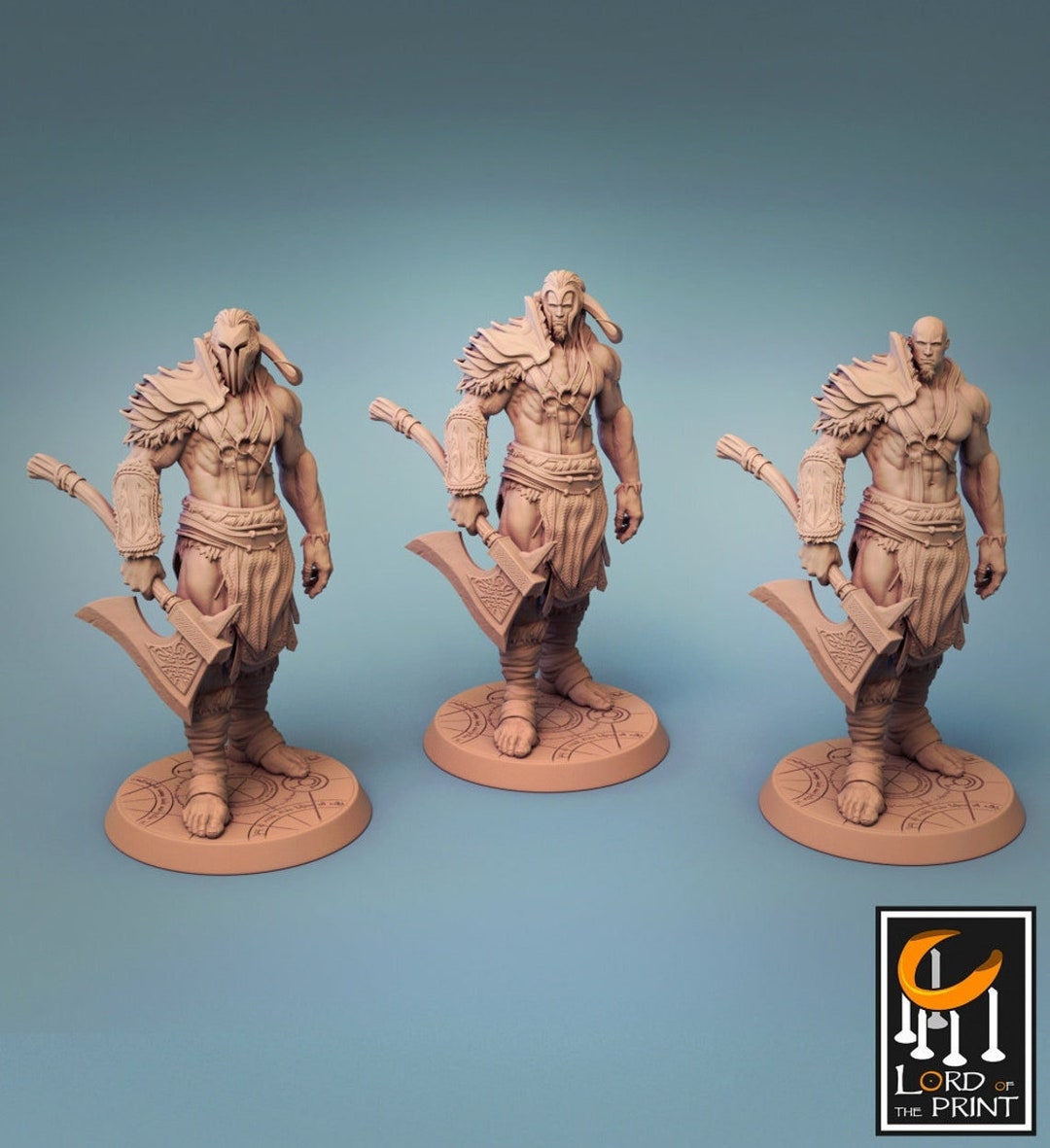 Viking Goliath Barbar With Axe | 3D Printed Resin Miniature | 28mm 32mm ...