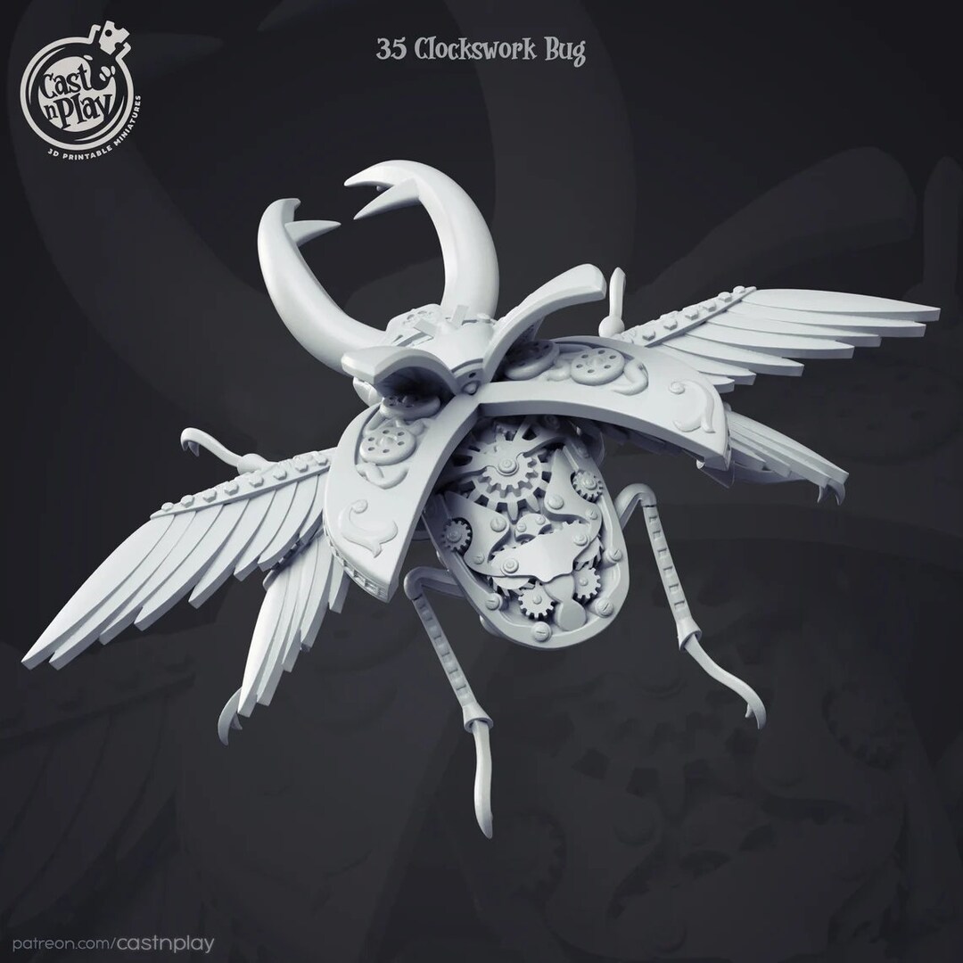 Clockwork Beetle Insect Bug | 3D Printed Resin Miniature | 28mm 32mm ...