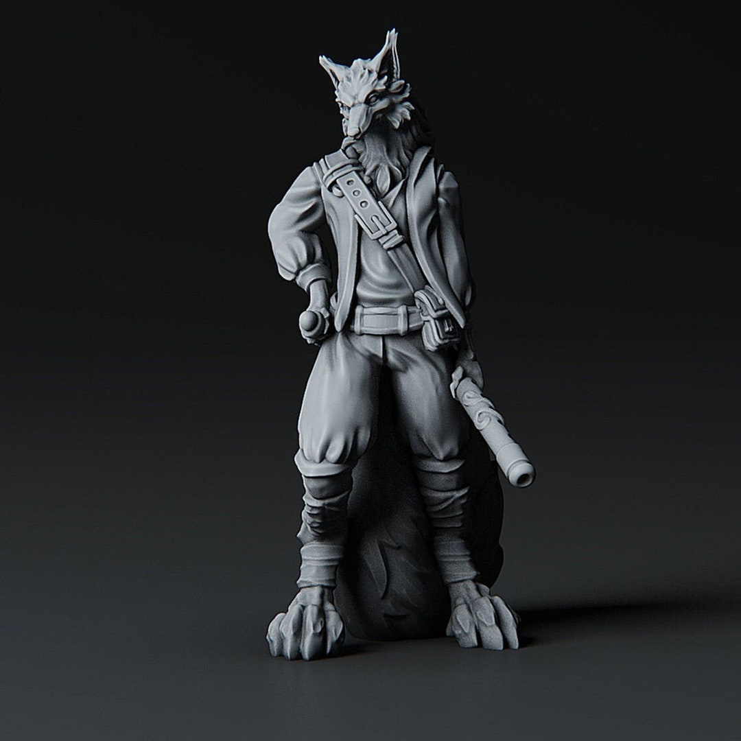 Vulpine Foxfolk | 3D Printed Resin Miniature | 28mm 32mm 100mm ...