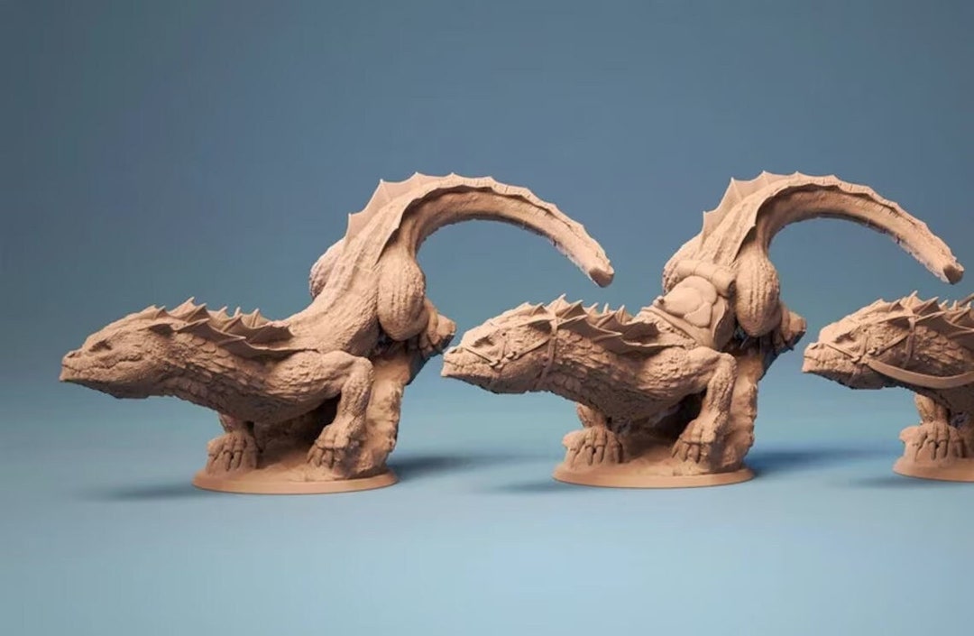 Giant Lizard Mount Outstanding 3D Printed Fantasy Tabletop Miniatures ...