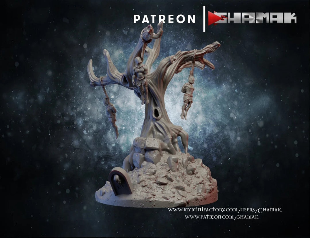 Corpse Dead Hangman Tree | 3D Printed Resin Miniature | 28mm 32mm 100mm ...