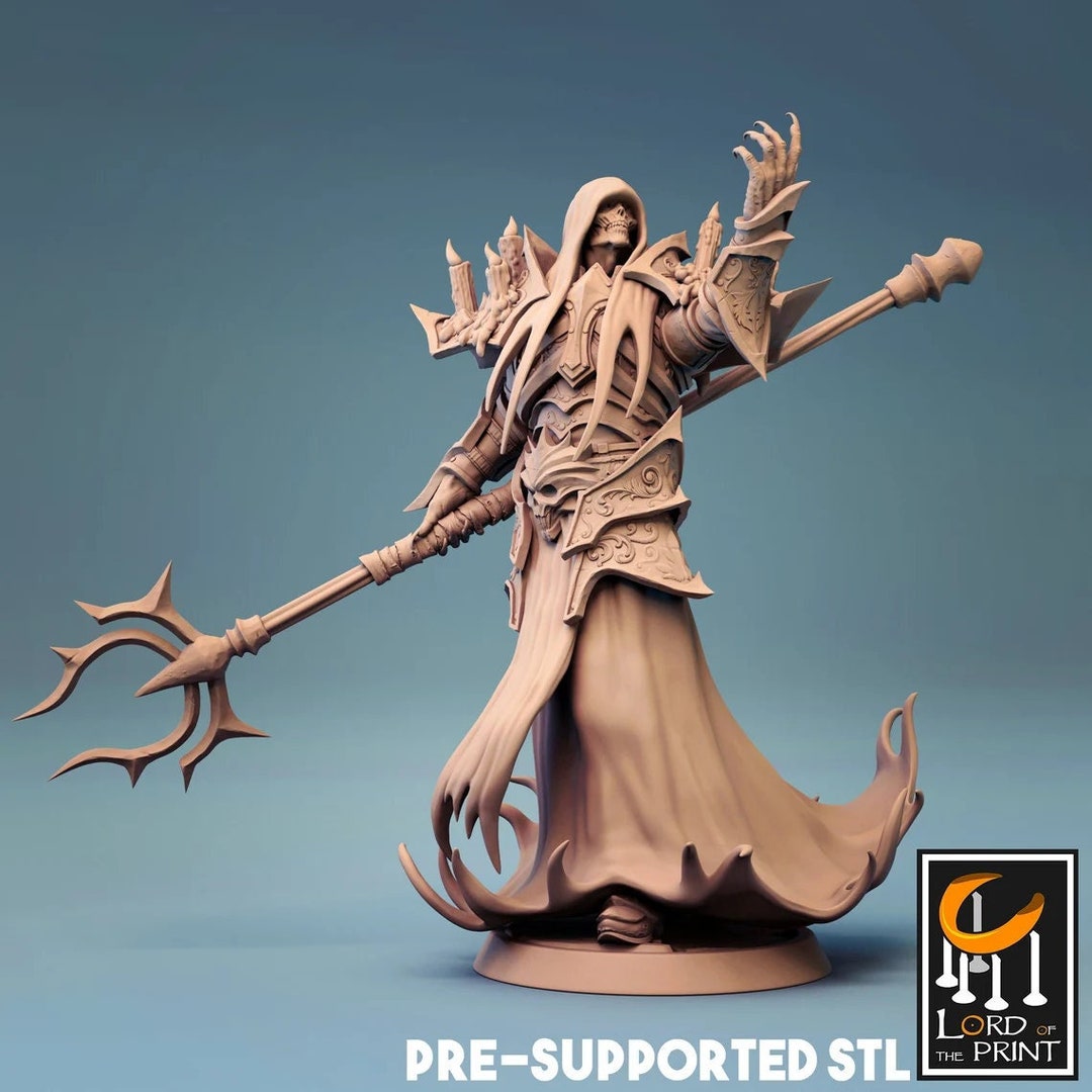 Necromancer Undead Skeleton Outstanding 3D Printed Fantasy Tabletop ...