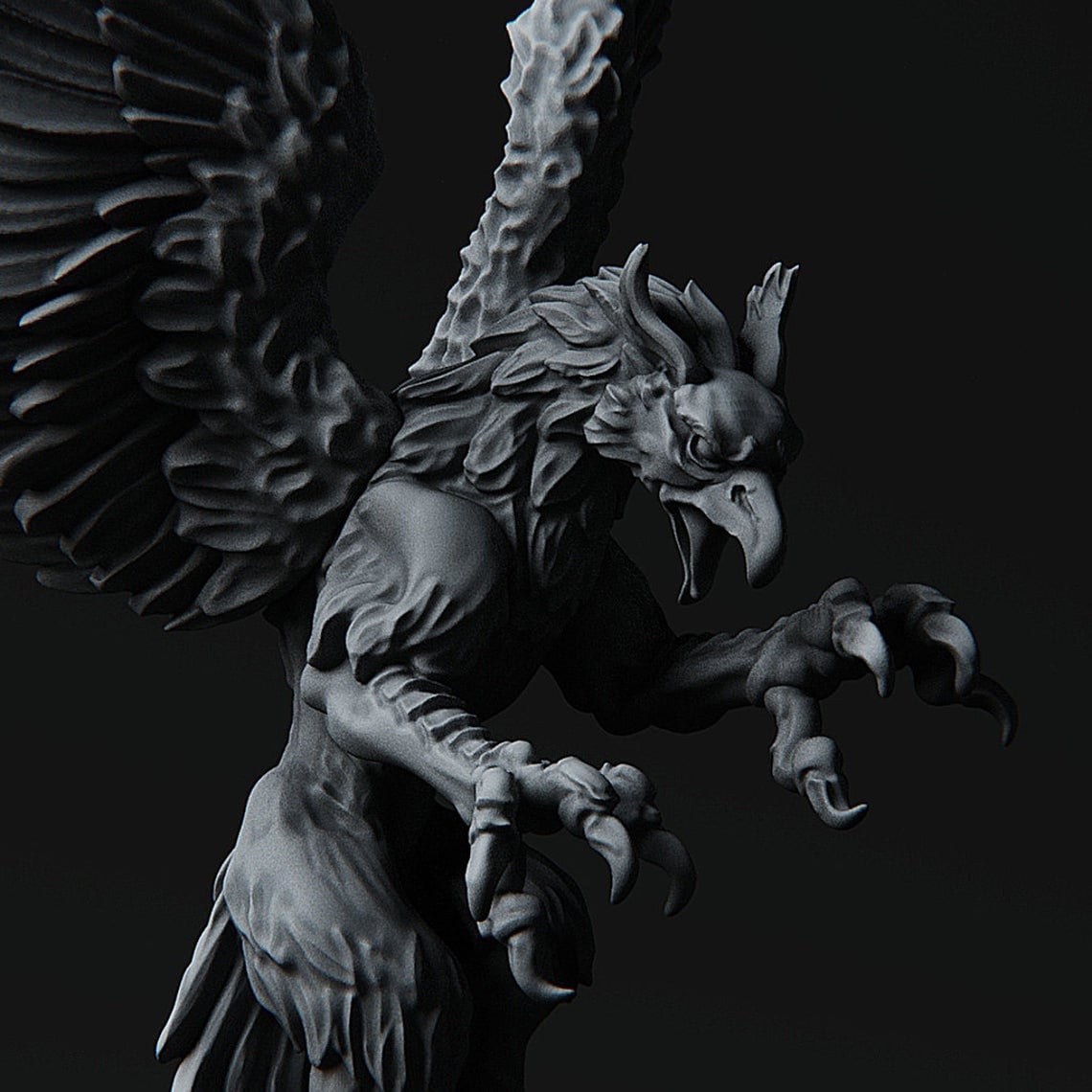 Flying Griffin | 3D Printed Resin Miniature | 28mm 32mm 100mm | Fantasy ...