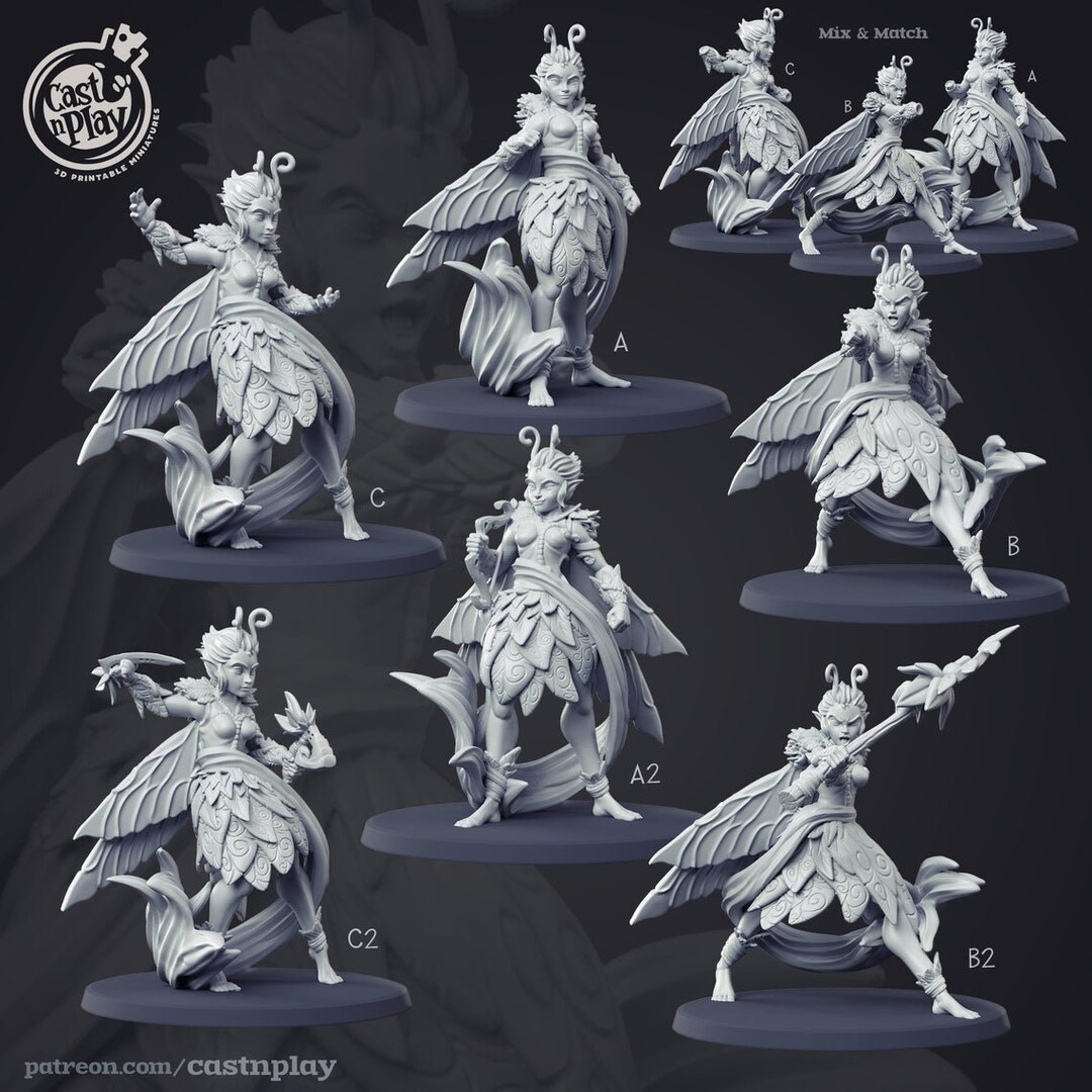 Pixie Faeries | 3D Printed Resin Miniature | 28mm 32mm 100mm | Fantasy ...
