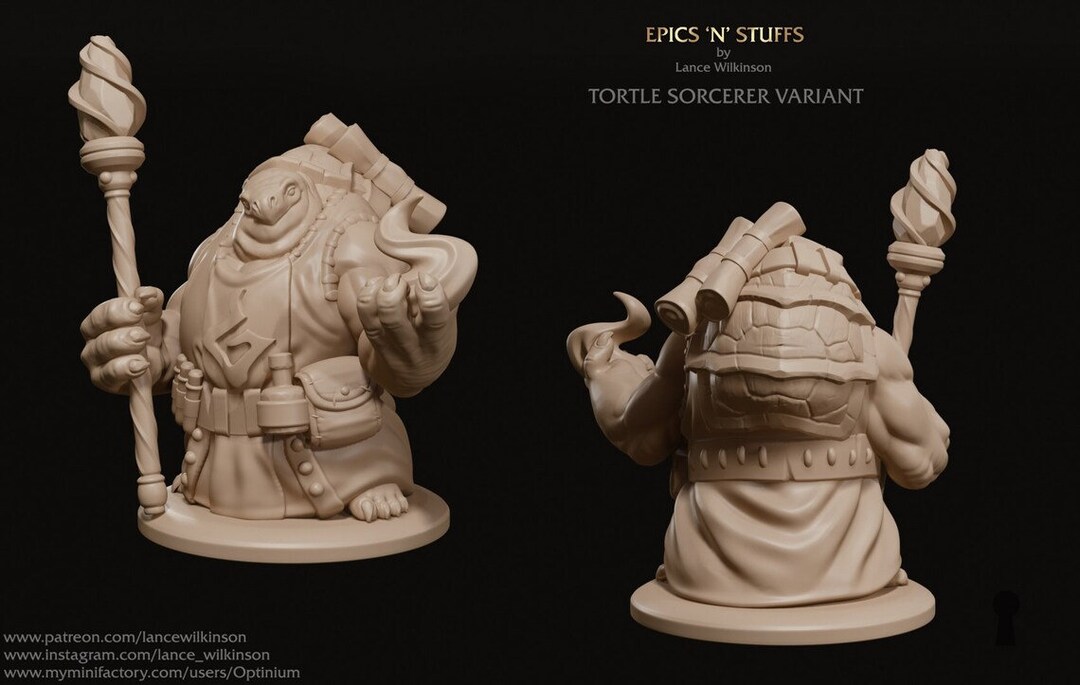 Turtle TMNT Sorcerer Variant | Outstanding 3D Printed Fantasy Tabletop ...