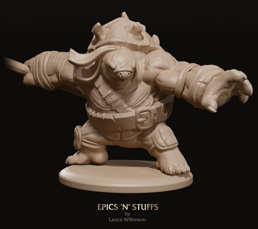 Turtle TMNT Dannyfellow | 3D Printed Resin Miniature | 28mm 32mm 100mm ...