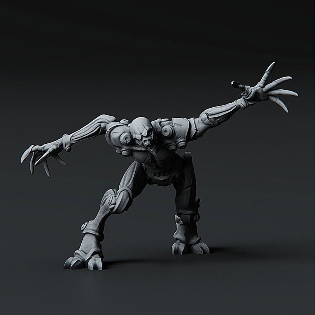 Demonic Android Skeleton | 3D Printed Resin | 28mm 32mm 100mm Scale ...