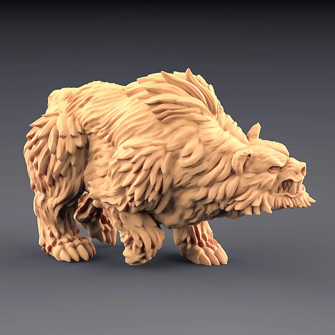 Angry Furry Bear Mount C Outstanding 3D Printed Fantasy Tabletop ...