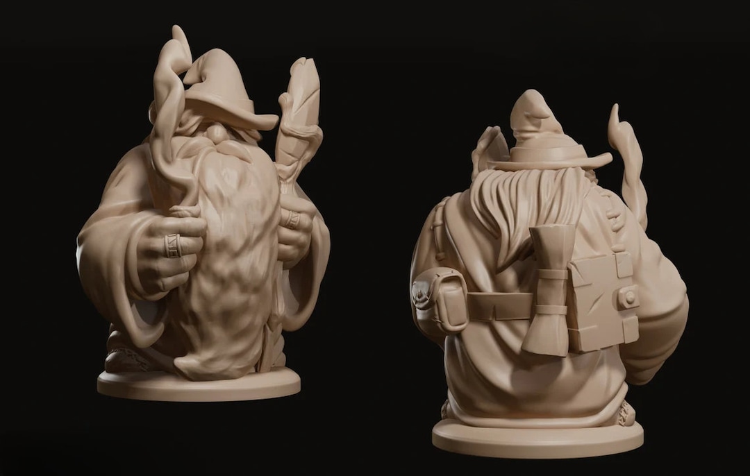 Dwarf Wizard | 3D Printed Resin Miniature | 28mm 32mm 100mm | Fantasy ...