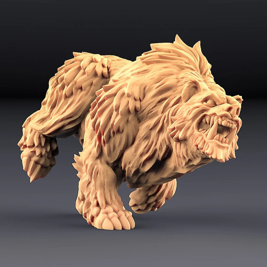 Angry Furry Bear Mount A | Outstanding 3D Printed Fantasy Tabletop ...