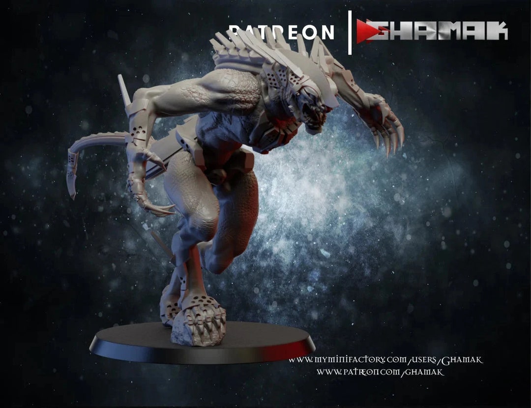 Sci-fi Warrior Beast Monster Outstanding 3D Printed Fantasy Tabletop ...
