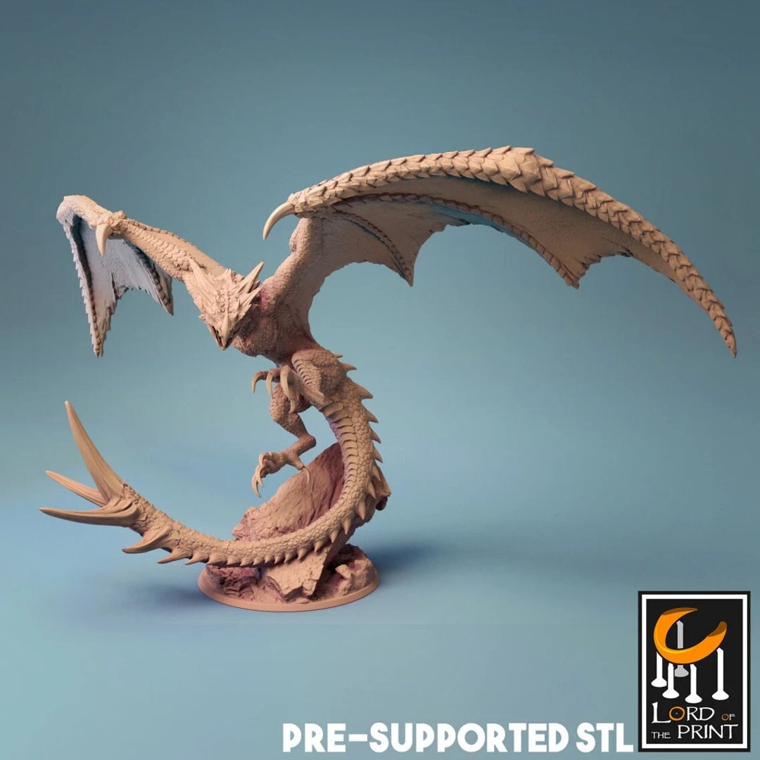 Wyvern Biped Dragon | Outstanding 3D Printed Fantasy Tabletop ...