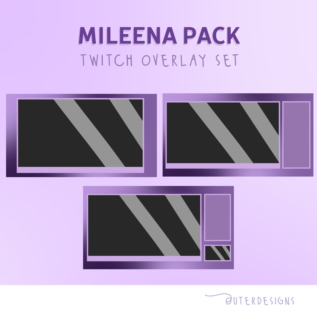 Mileena Twitch Overlay Stream Package, Purple Twitch Overlay, Aura ...