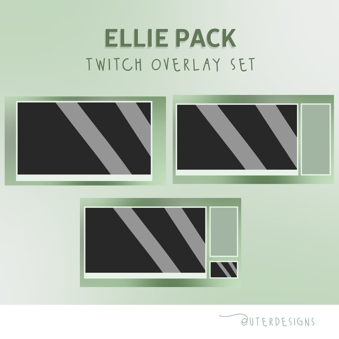 Ellie Twitch Overlay Stream Package, Green Twitch Overlay, Forest ...