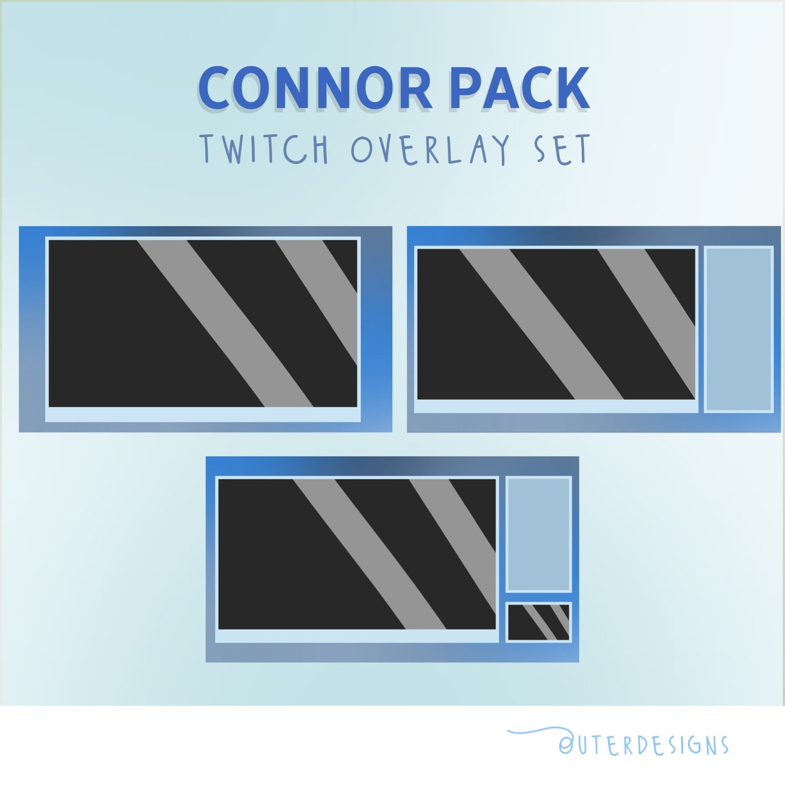 Connor Twitch Overlay Stream Package, Blue Twitch Overlay, Aura Twitch ...