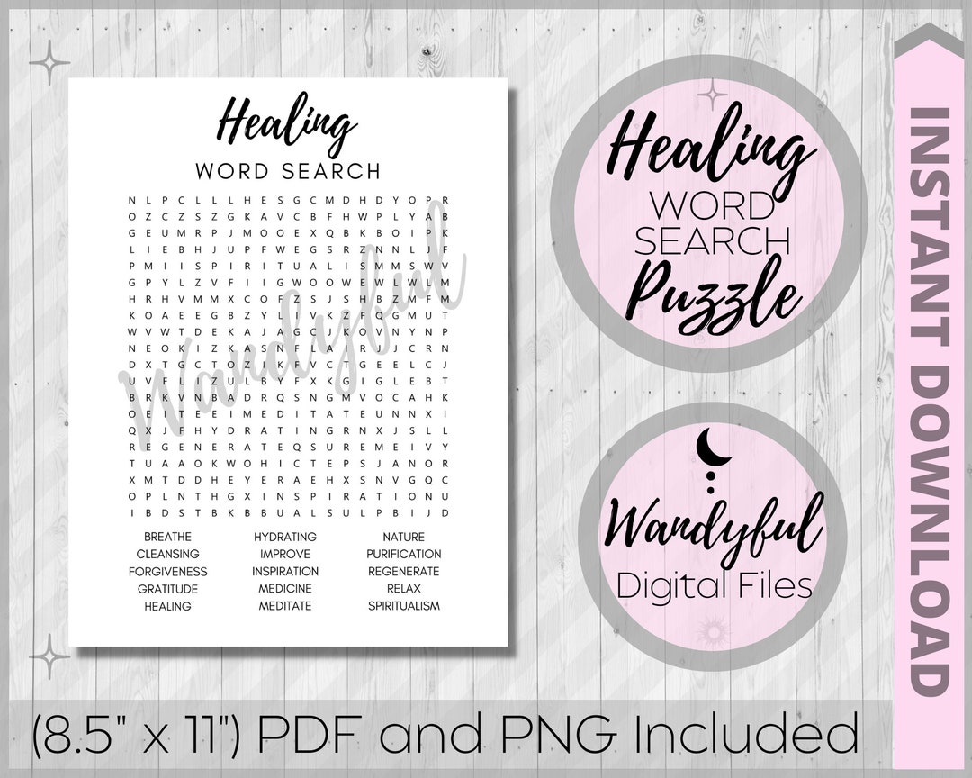 Healing Word Search Puzzle | Printable Word Search Puzzle | Printable ...