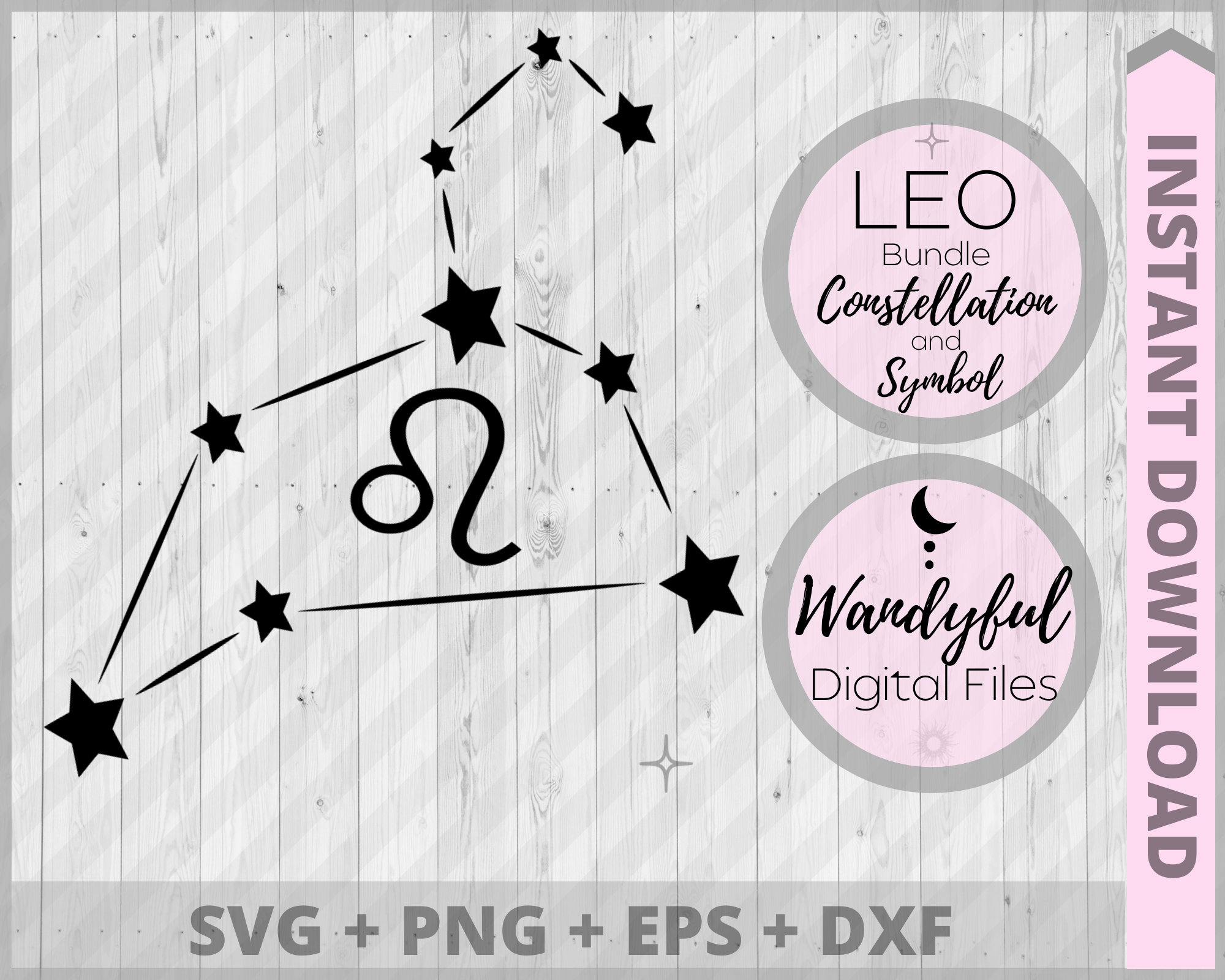 LEO SVG BUNDLE Leo Zodiac Symbol Leo Star Sign Leo Constellation Leo ...