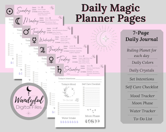 Magical Daily Planner Witch Printables Printable Witch | Etsy