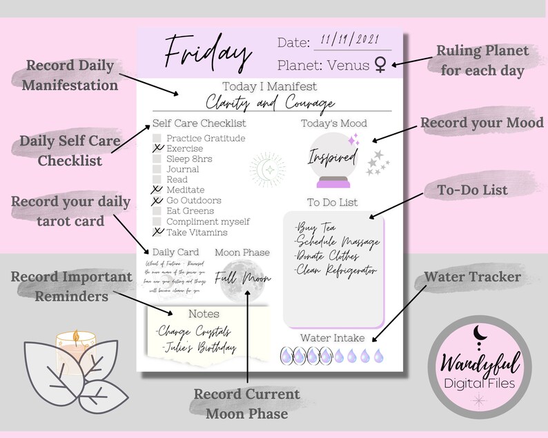 Magical Daily Planner Witch Printables Printable Witch - Etsy