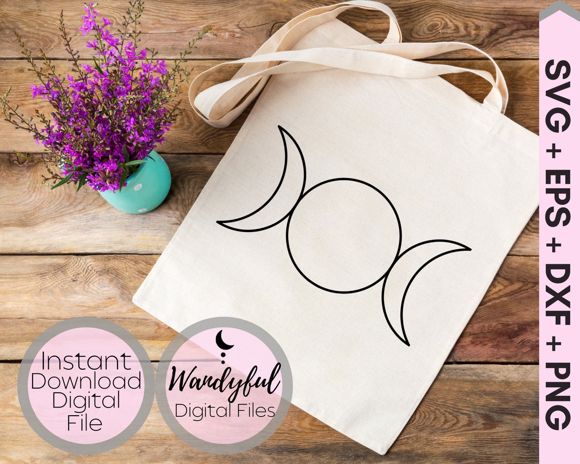 Triple Moon Goddess SVG Triple Moon Svg for Cricut Triple - Etsy