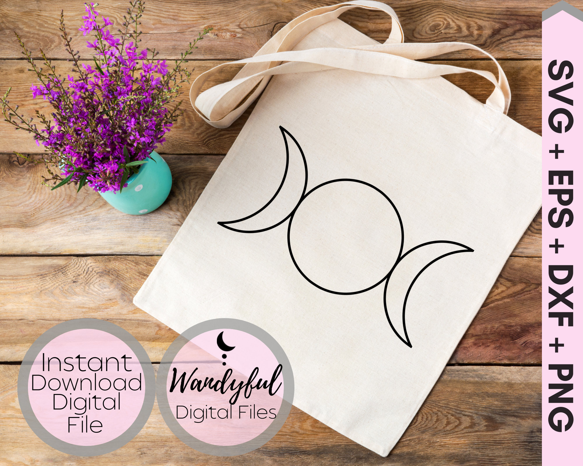 Triple Moon Goddess SVG | Triple Moon Svg for Cricut | Triple Moon Svg ...