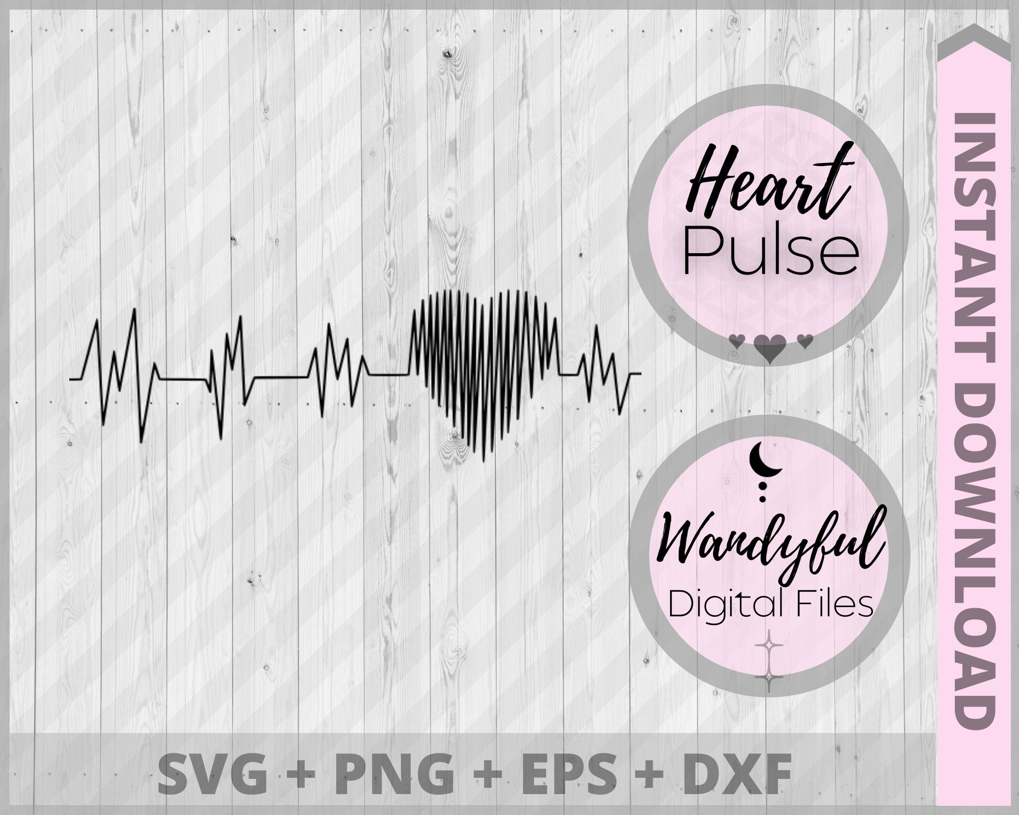 Heart Cardiograph SVG Heart Pulse Valentine's Day Graphic Heart SVG ...