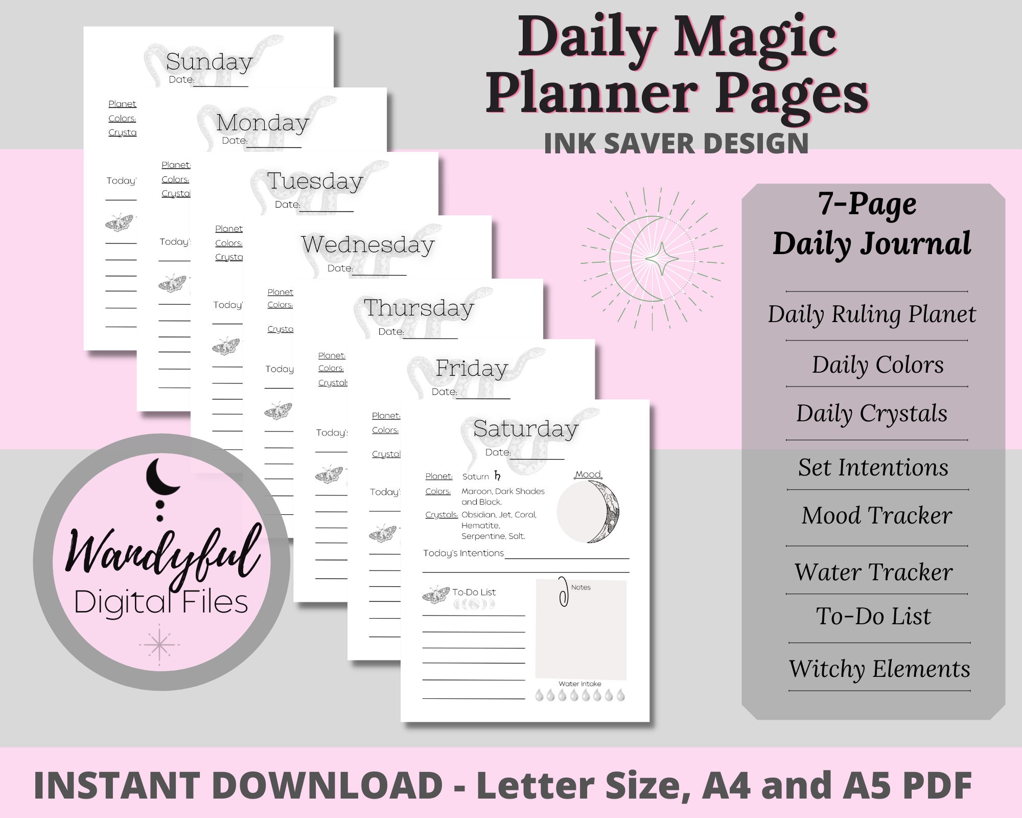 Magical Daily Planner | Witchy Printable Planner | Printable ...