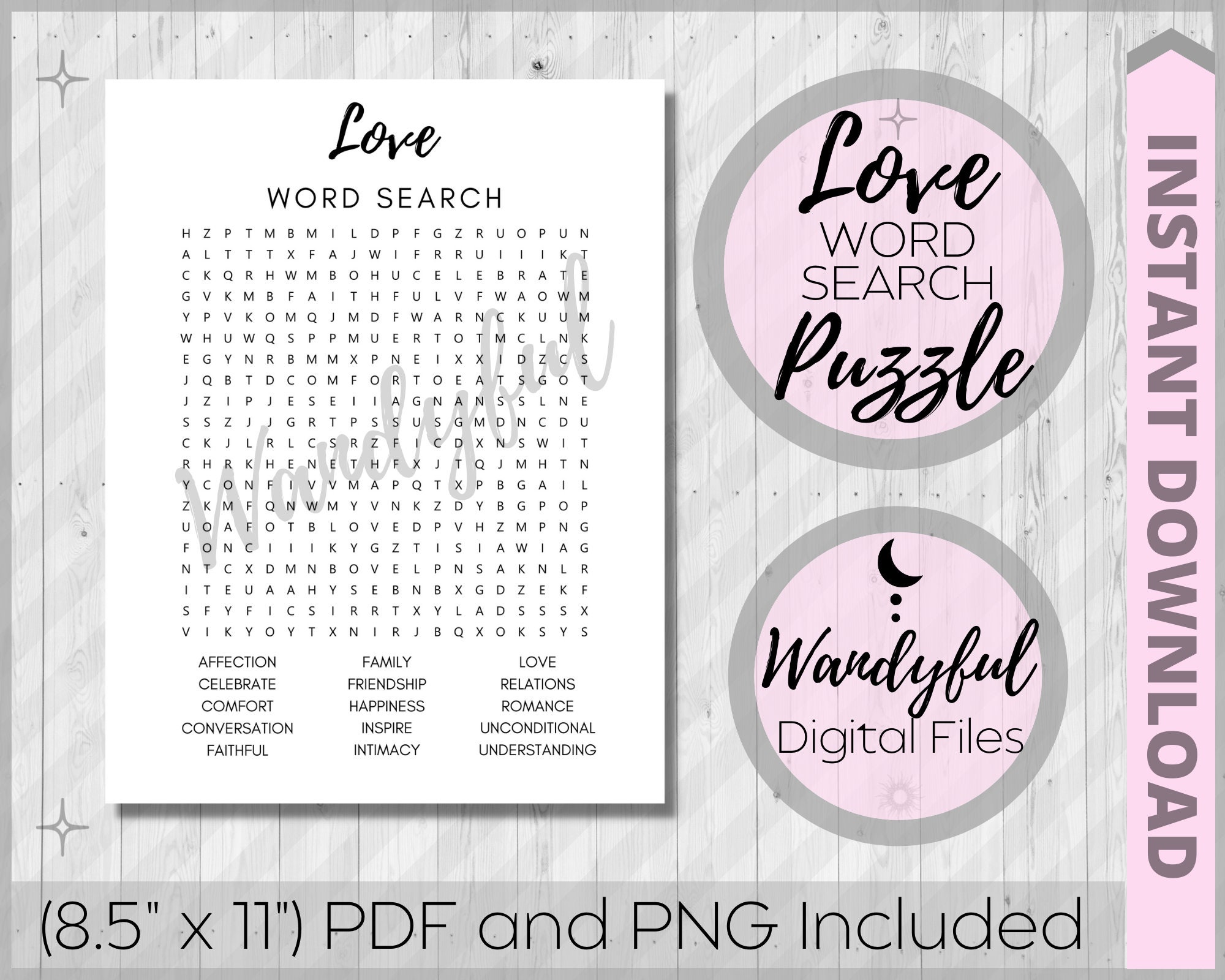 LOVE Word Search Puzzle | Printable Word Search Puzzle | Printable ...