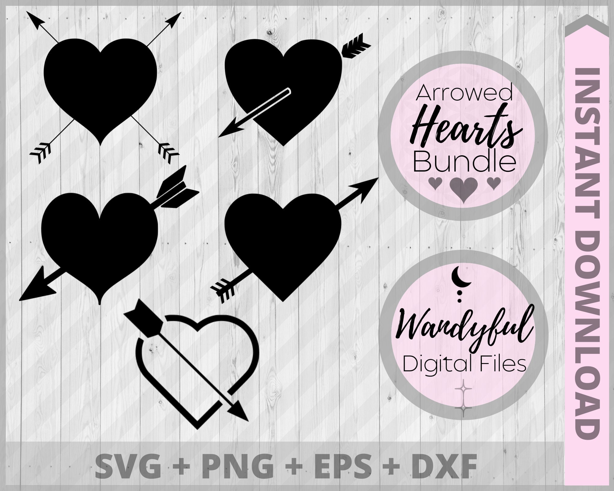 Heart and Arrow SVG Bundle Heart and Arrow Clipart - Etsy
